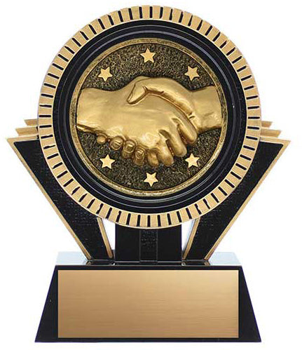 Apex Handshake/Sportsmanship Trophy, Black and Gold