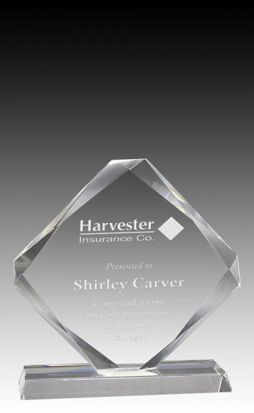 Order Online Crest Award Crystal Trophy | Custom Engraved Award