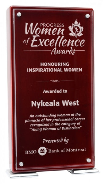 Custom Vista Rosewood Standing Plaque | Trophy Plaque Engraving