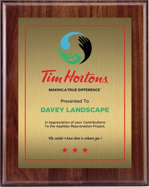 Full Colour Cherrywood Laminate Plaque | Custom Engraved Trophy